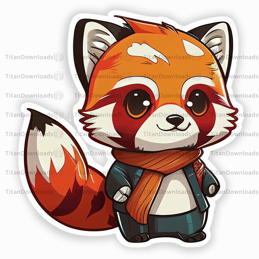 Red Panda Kawaii PNG Instant Digital Download Sticker Design Print ...