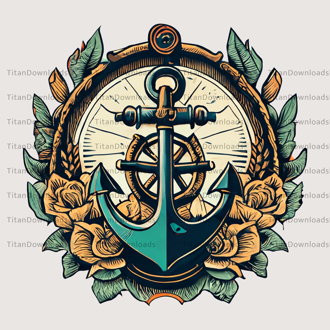 Anchor Vintage PNG Instant Digital Download Tshirt Design Print Graphic ...