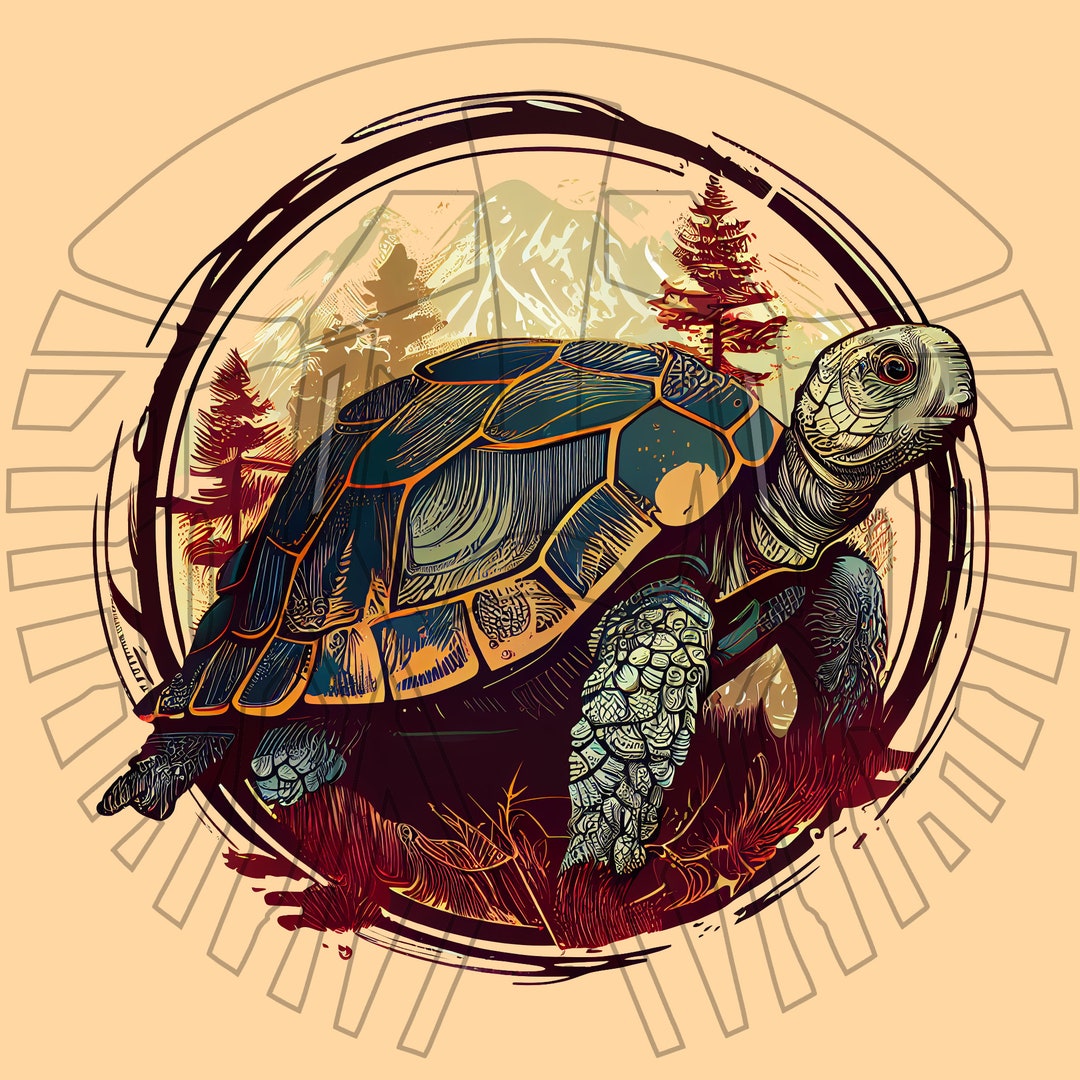 Vintage Turtle PNG Digital Download - Vintage Digital Design for Tshirt ...