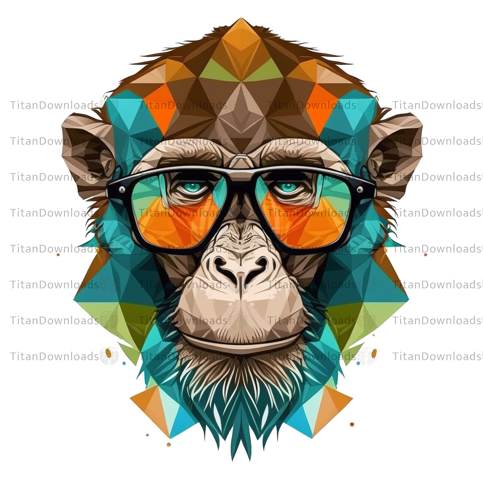 Abstrakter Affe PNG - Sofortiger digitaler Download - Tshirt Design ...