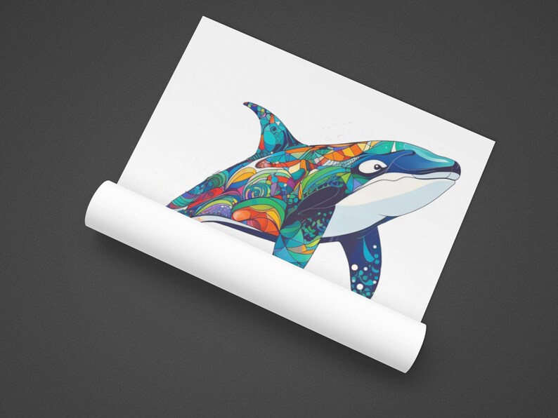 Orca Whale Modern PNG Instant Digital Download Tshirt Design Print ...