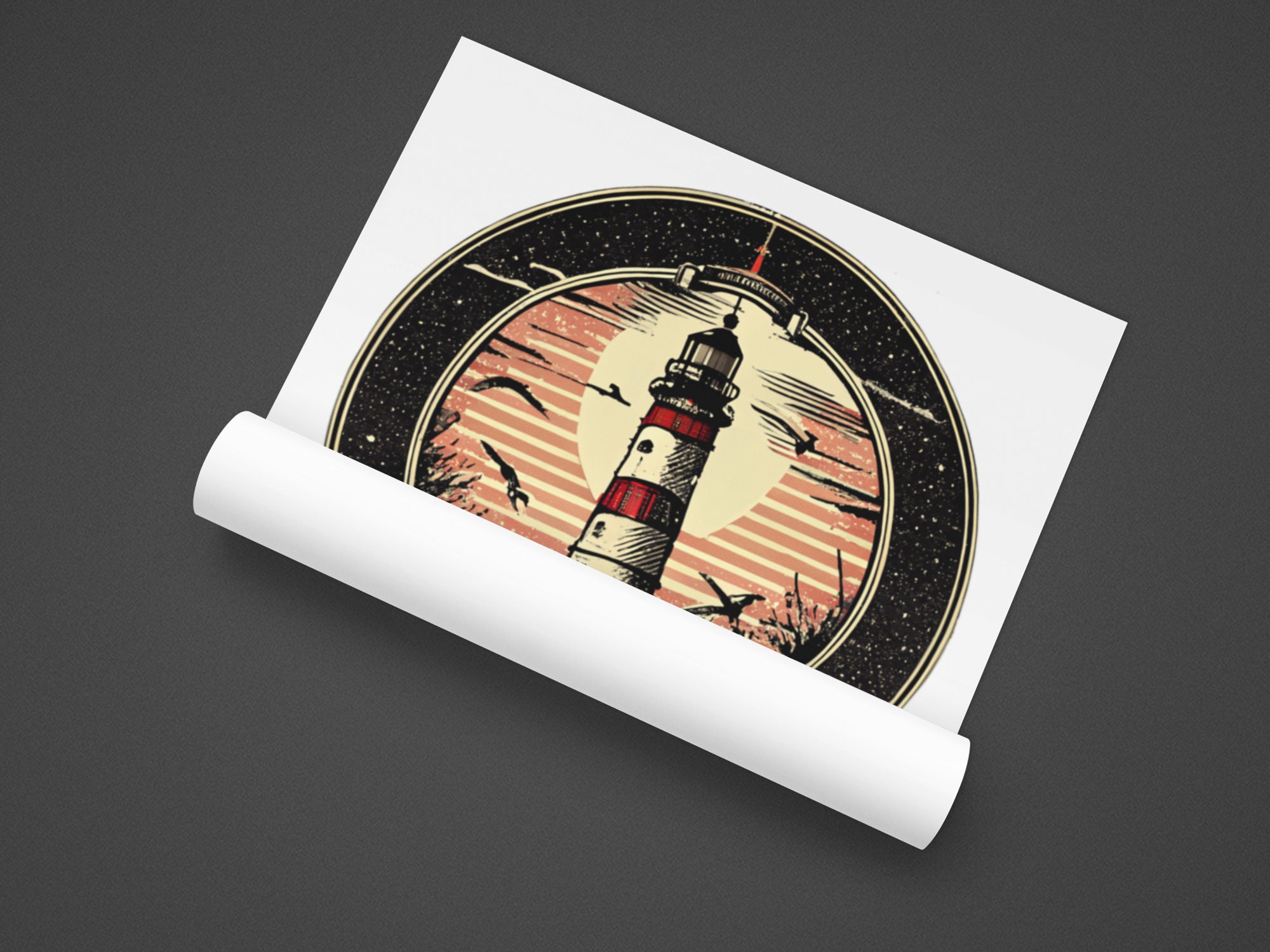 Lighthouse Vintage PNG Instant Digital Download Tshirt Design Print ...