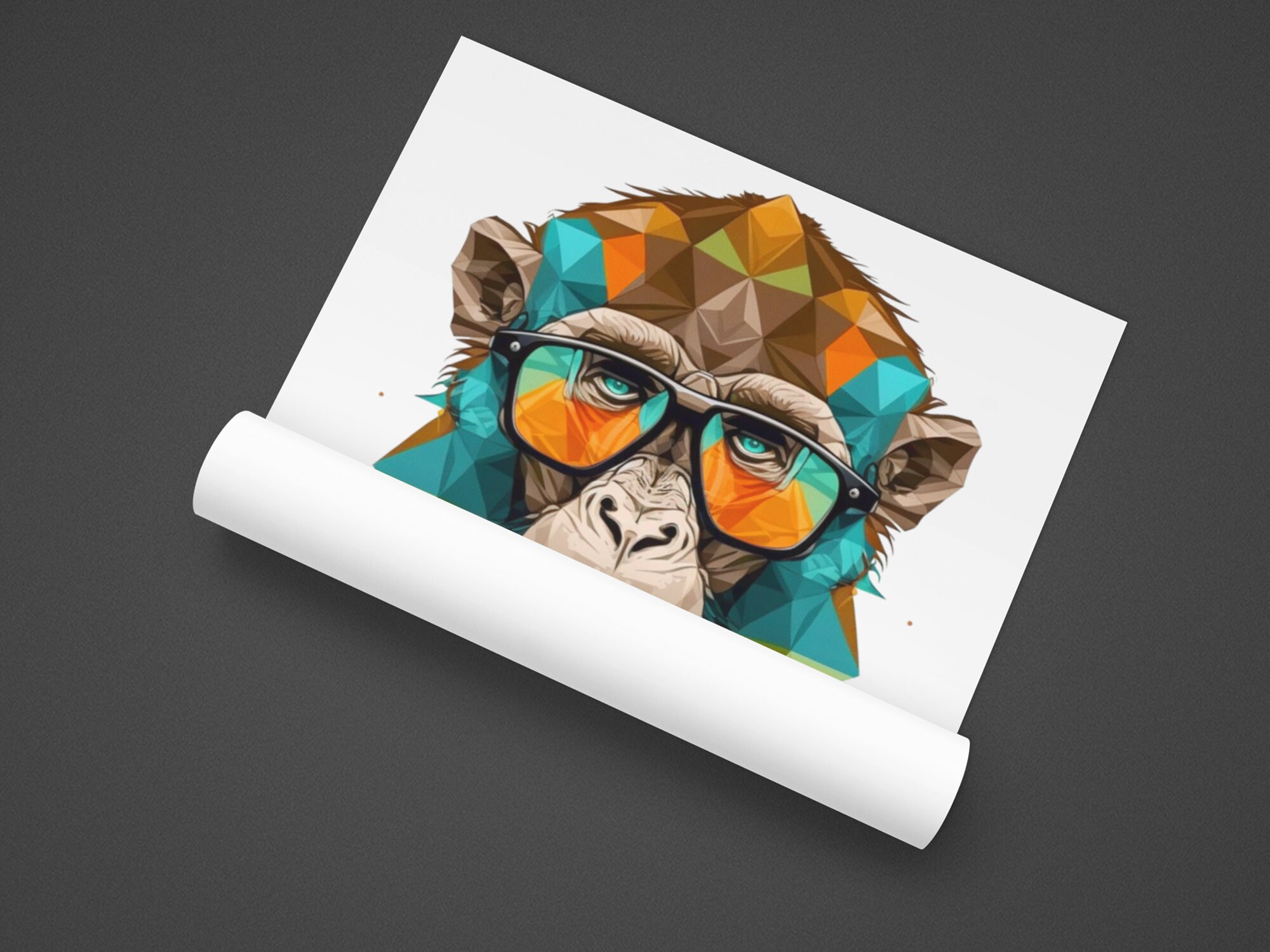 Abstract Monkey PNG Instant Digital Download Tshirt Design - Etsy