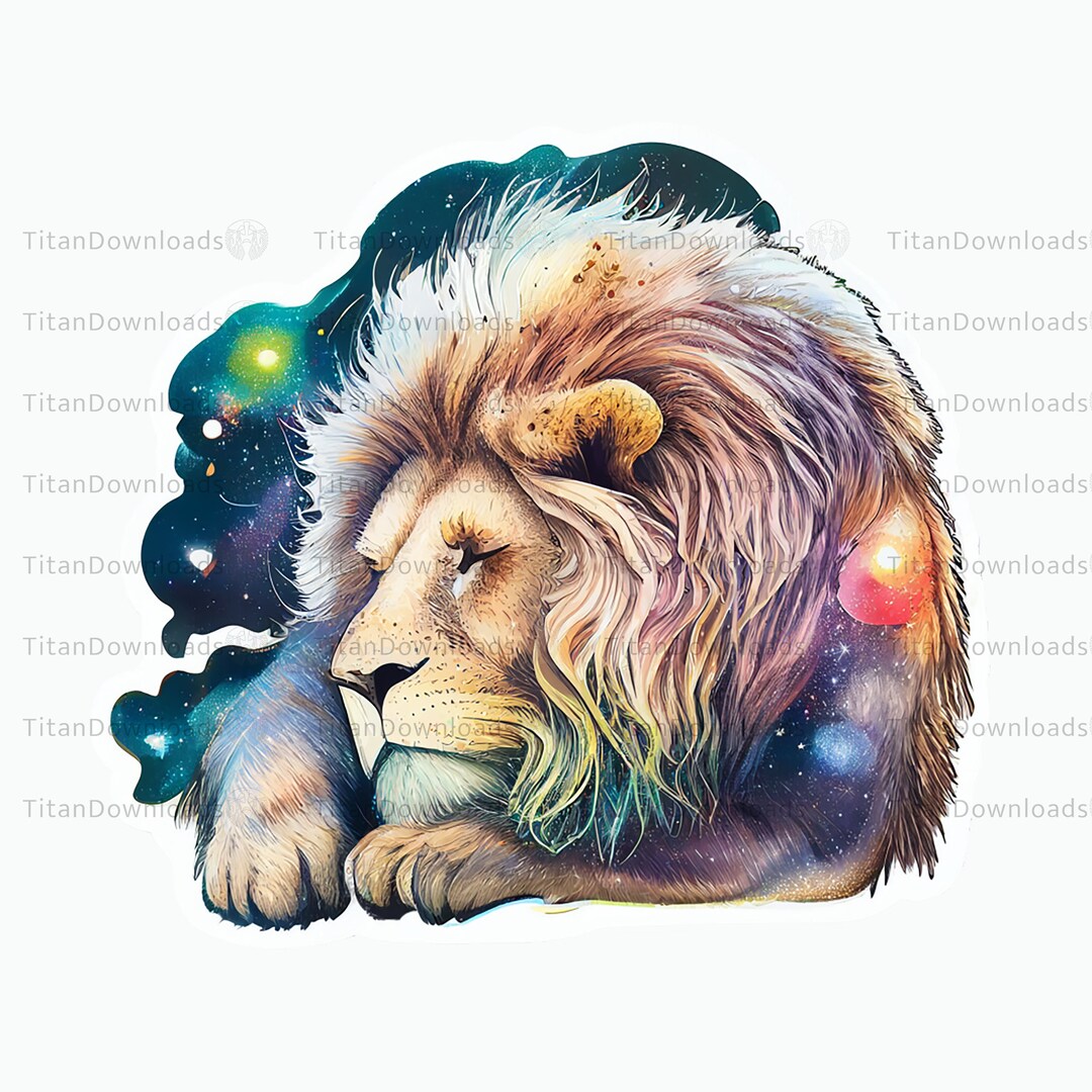 Cosmic Lion PNG - Instant Digital Download - Tshirt Design - Print ...