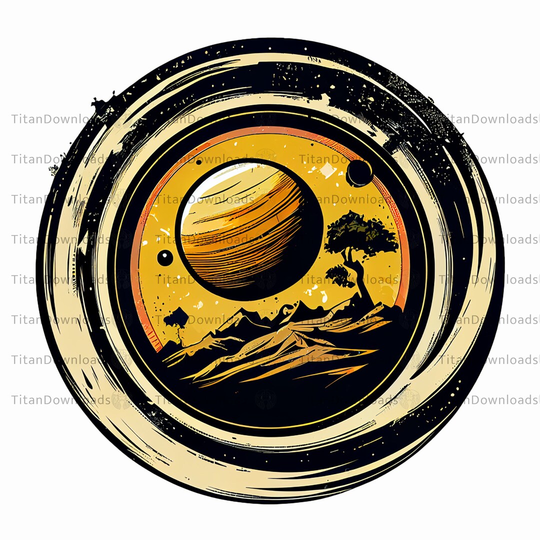 Planet Vintage PNG Instant Digital Download Tshirt Design Print Graphic ...