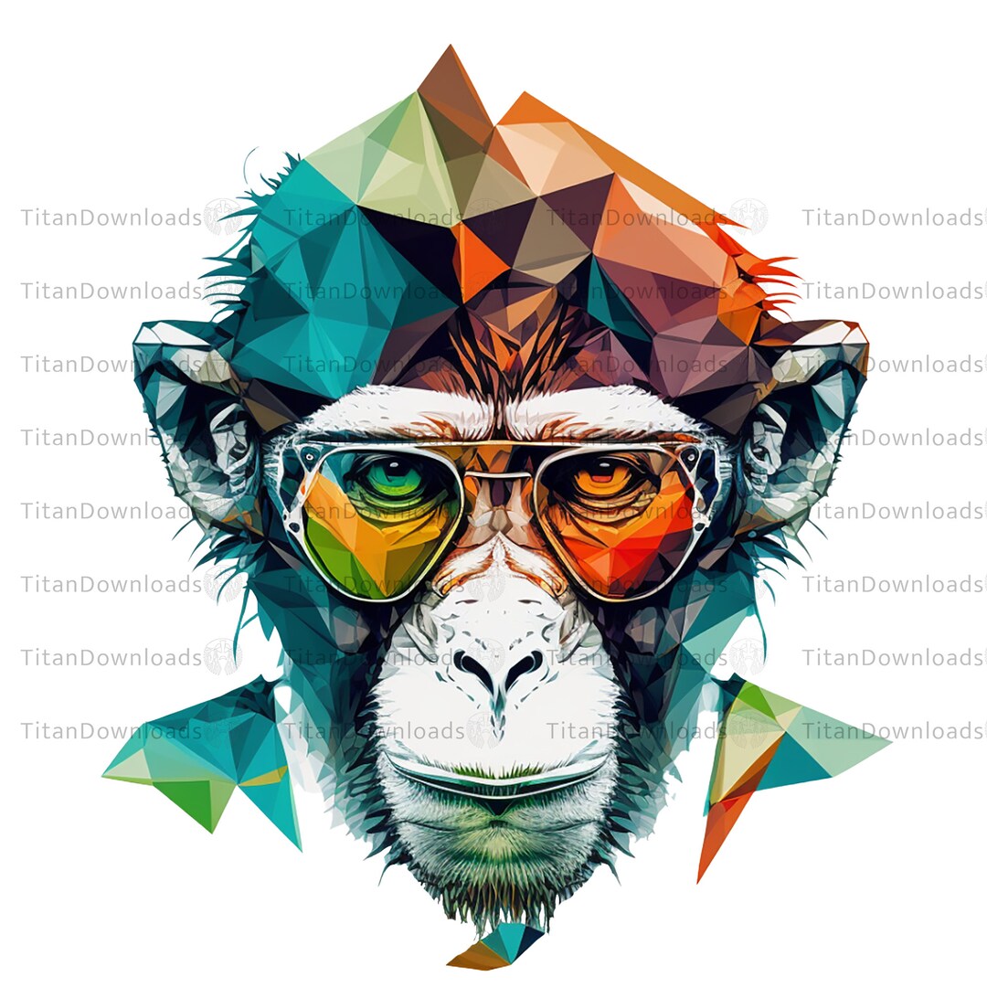 Abstract Monkey PNG - Instant Digital Download - Tshirt Design - Print ...