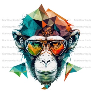 Abstract Monkey PNG - Instant Digital Download - Tshirt Design - Print ...