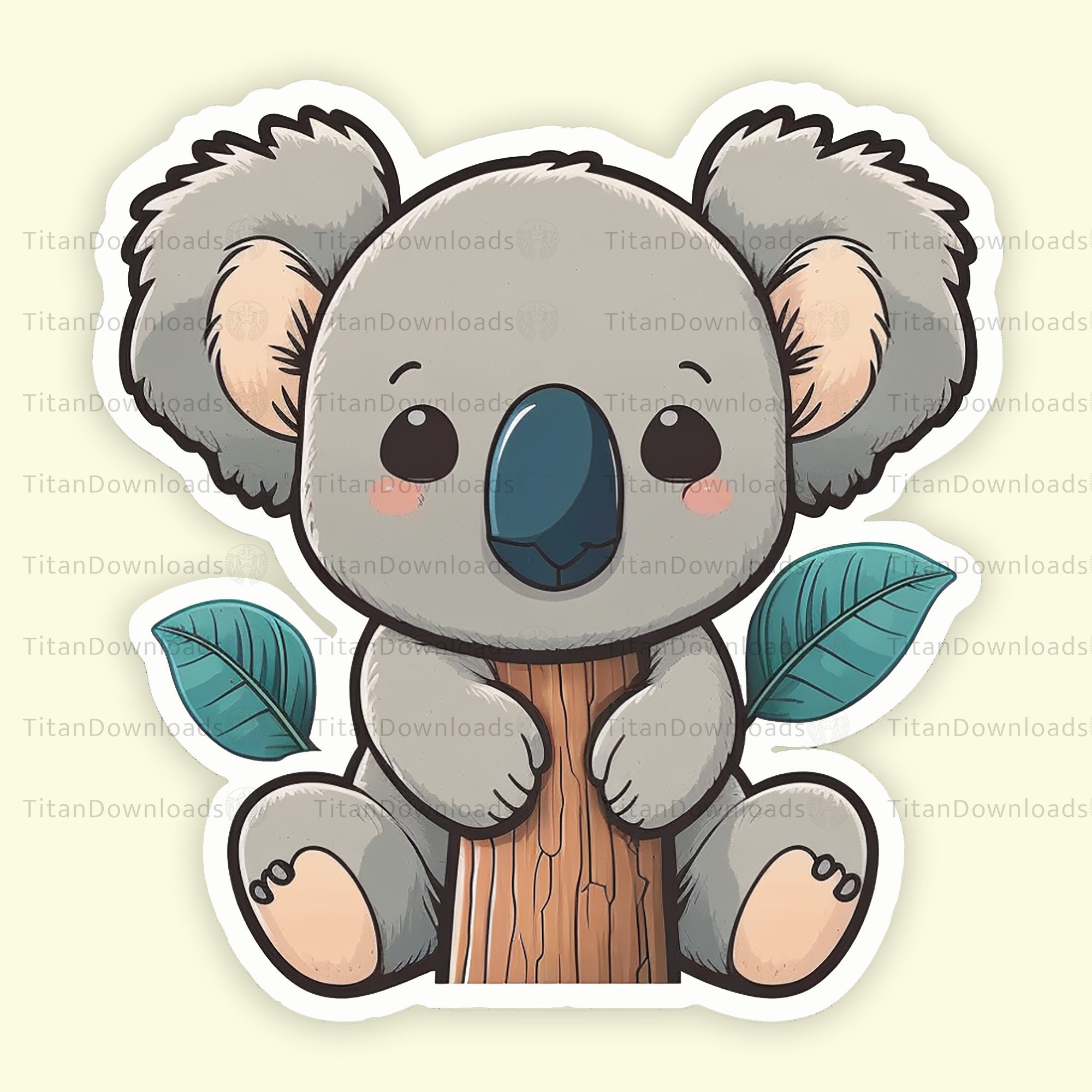 Kawaii Koala PNG - Instant Digital Download - Sticker Design - Print ...