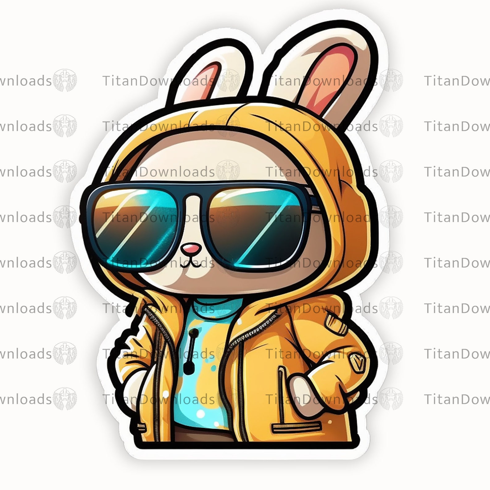 Cool Kawaii Bunny W/ Sunglasses PNG - Instant Digital Download - Tshirt ...