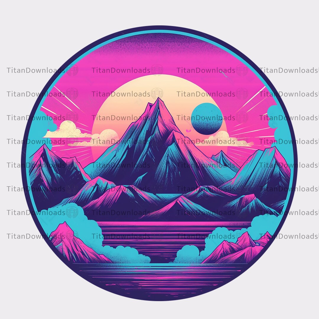 Retro Mountains PNG Instant Digital Download Tshirt Design Print ...