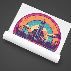 Retro Rocket PNG Instant Digital Download Tshirt Design Print Graphic ...