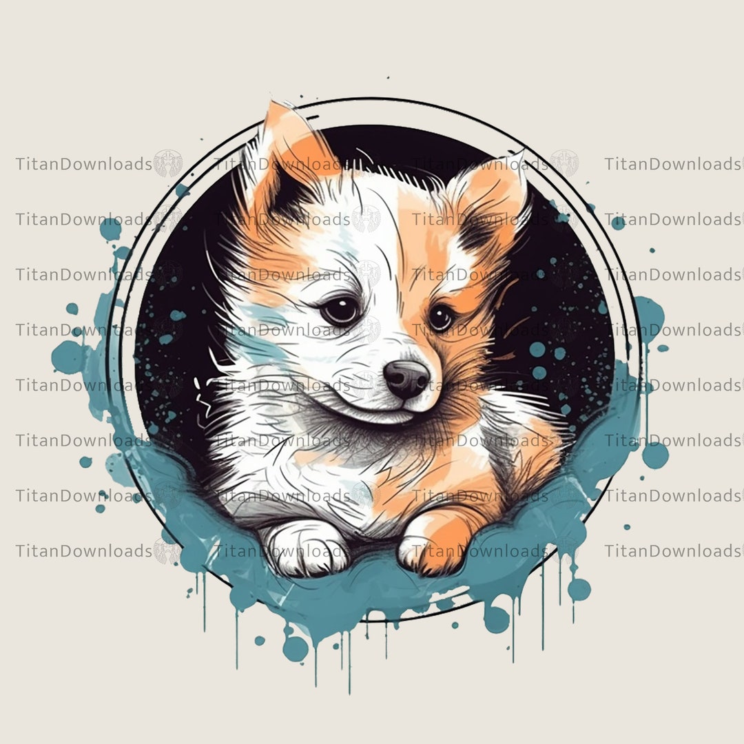 Modern Puppy PNG Instant Digital Download Tshirt Design Print Graphic ...
