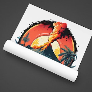 Volcano Vintage PNG Instant Digital Download Tshirt Design Print ...