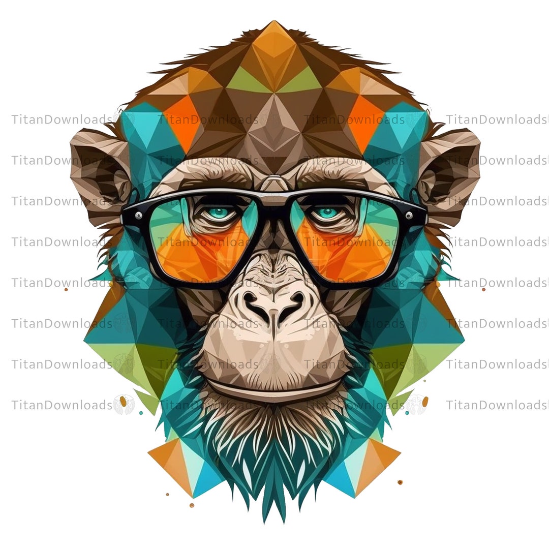 Abstract Monkey PNG - Instant Digital Download - Tshirt Design - Print ...