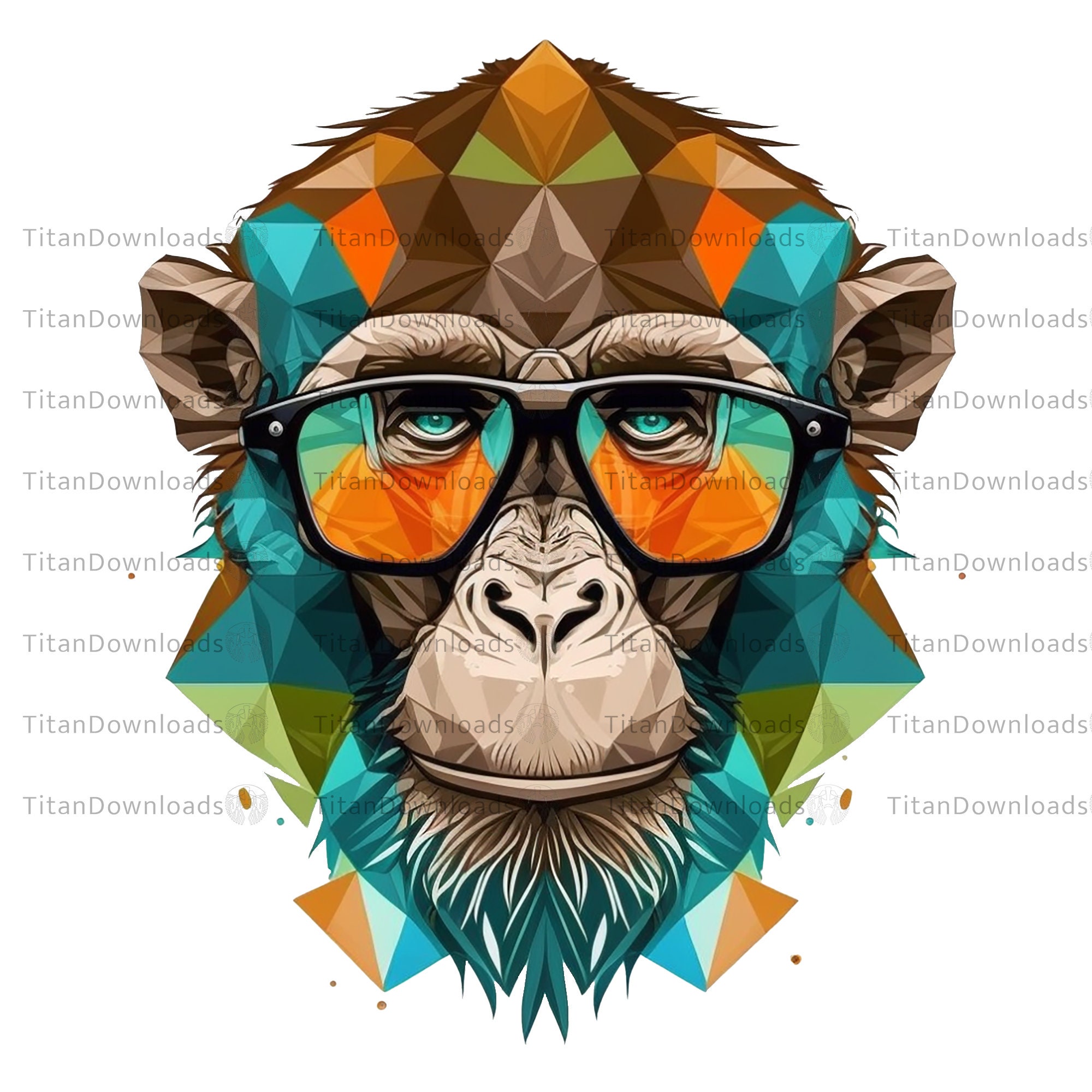 Abstract Monkey PNG - Instant Digital Download - Tshirt Design - Print ...