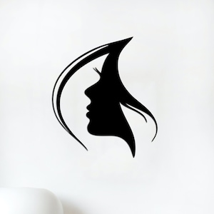 Woman Face Cut Svg Dxf File Wall Sticker Pdf Silhouette Template Cnc ...