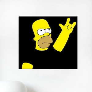 Homer Simpson Rock and Roll Cut Svg Dxf File Wall Sticker Pdf ...