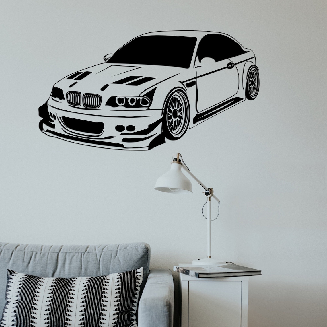 BMW E46 M3 Svg Cut Svg Dxf File Wall Sticker Pdf Silhouette Template ...