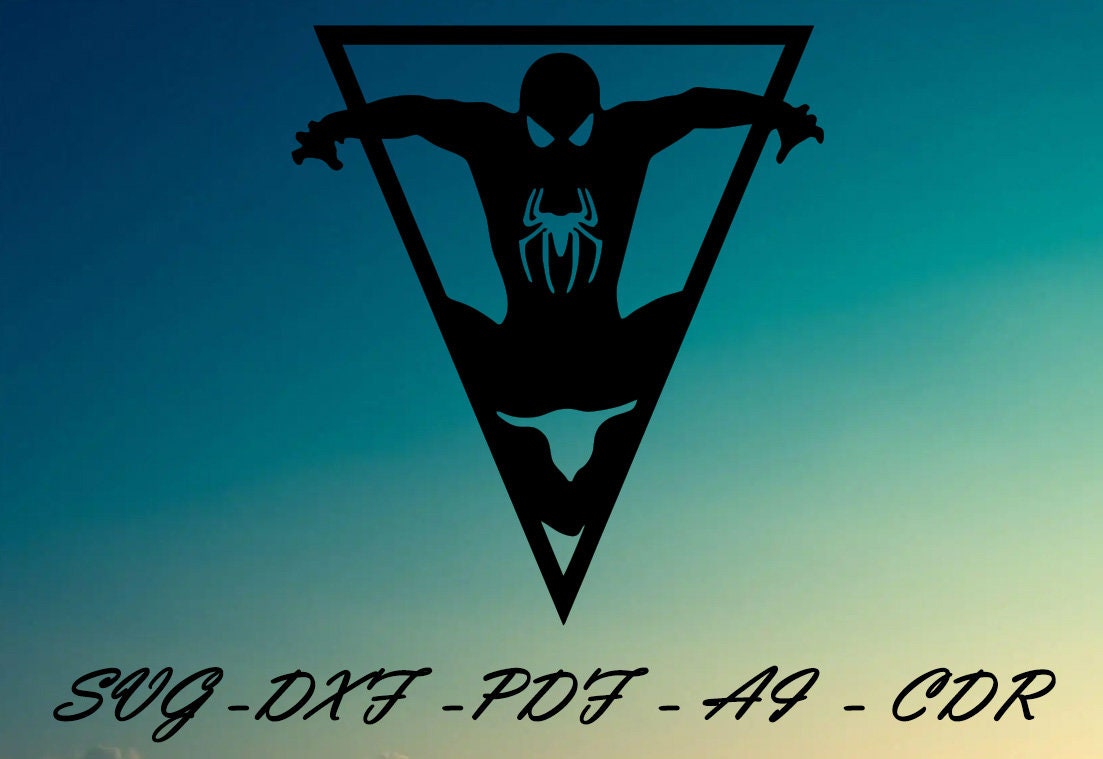 Spiderman Cut Svg Dxf File Wall Sticker Pdf Silhouette Template Cnc ...