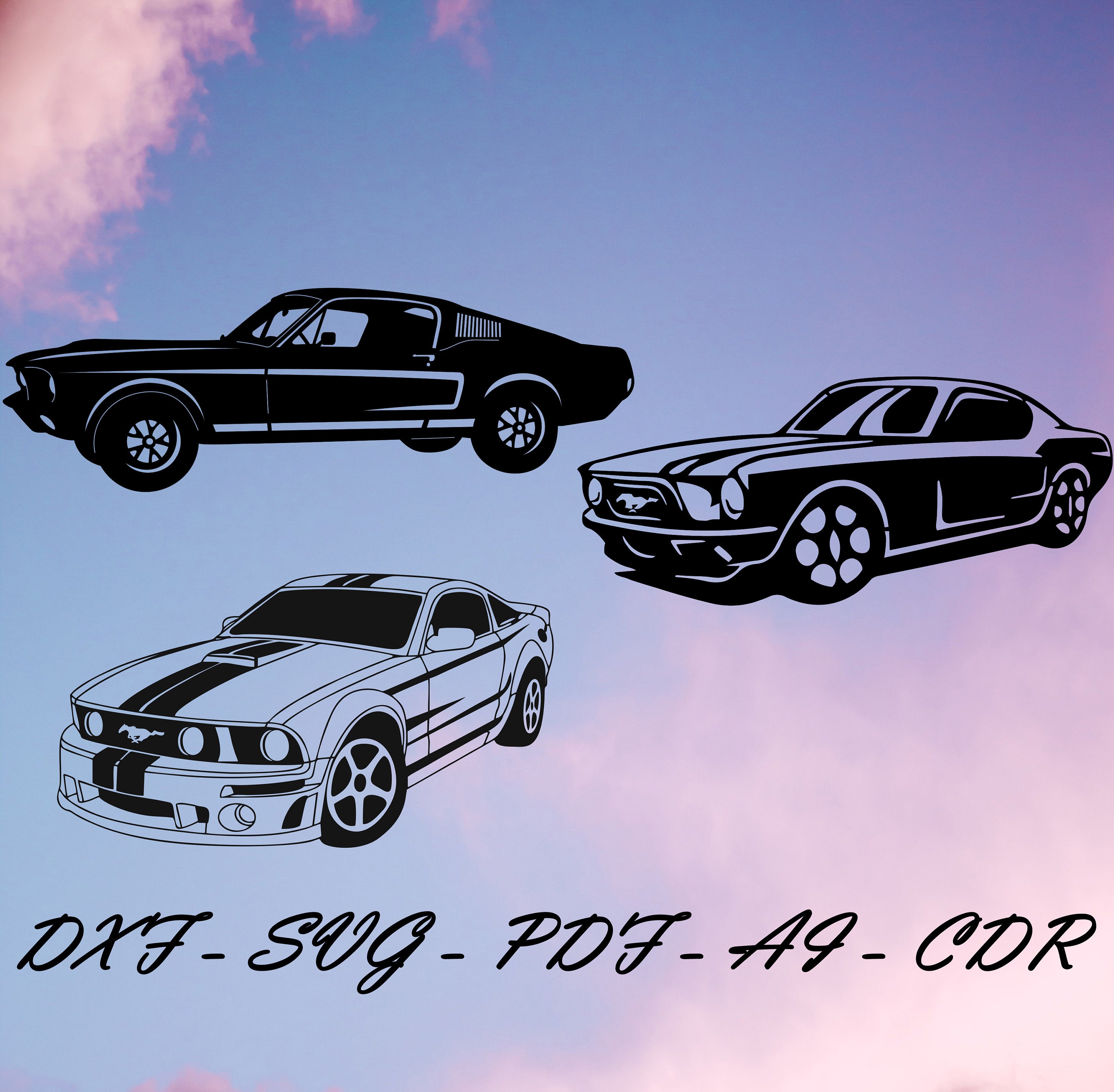 Ford Mustang Svg, Shelby Svg Cut Svg Dxf File Wall Sticker Pdf ...