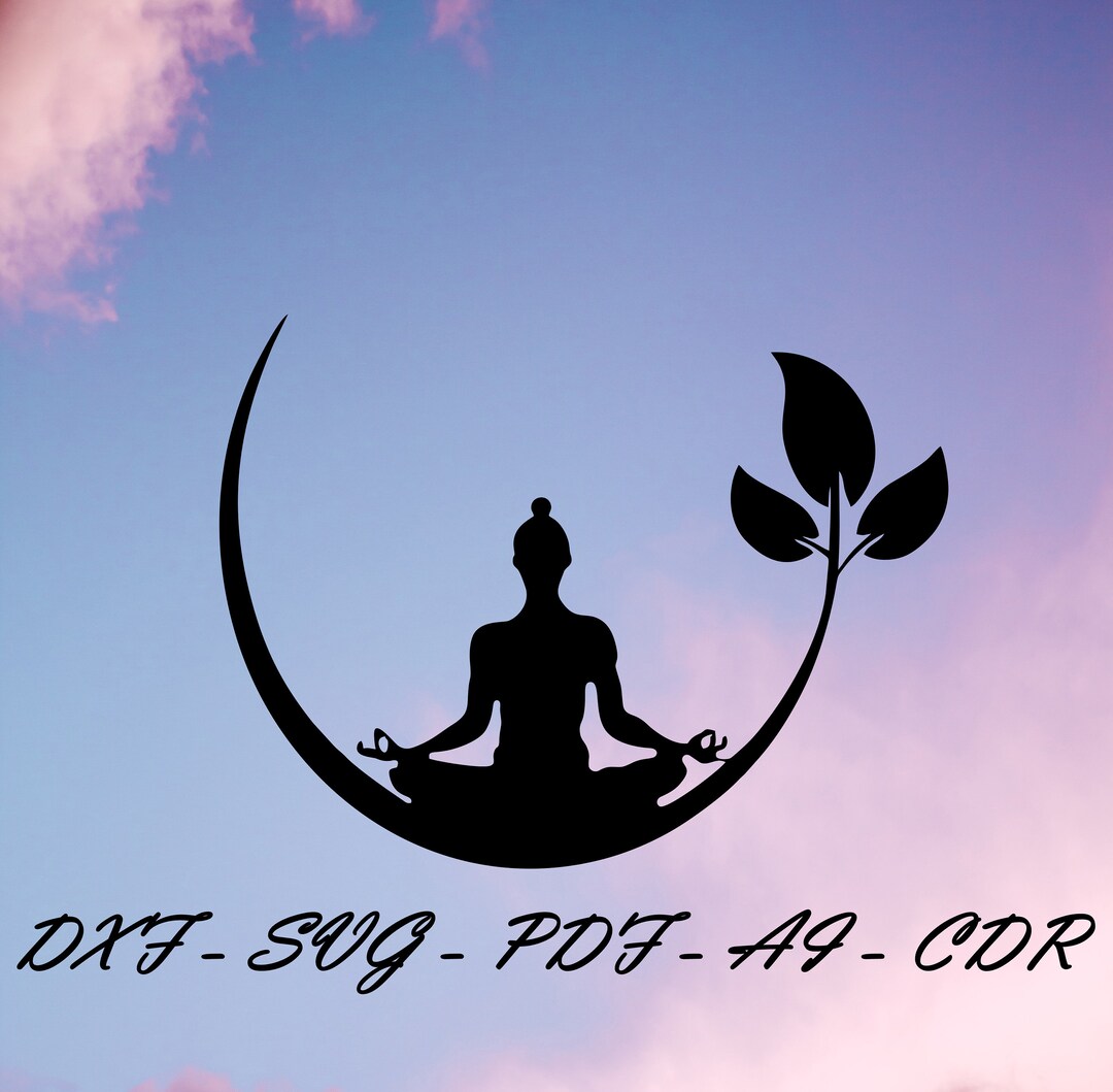 Yoga Cut Svg Dxf File Wall Sticker Pdf Silhouette Template Cnc Cutting ...