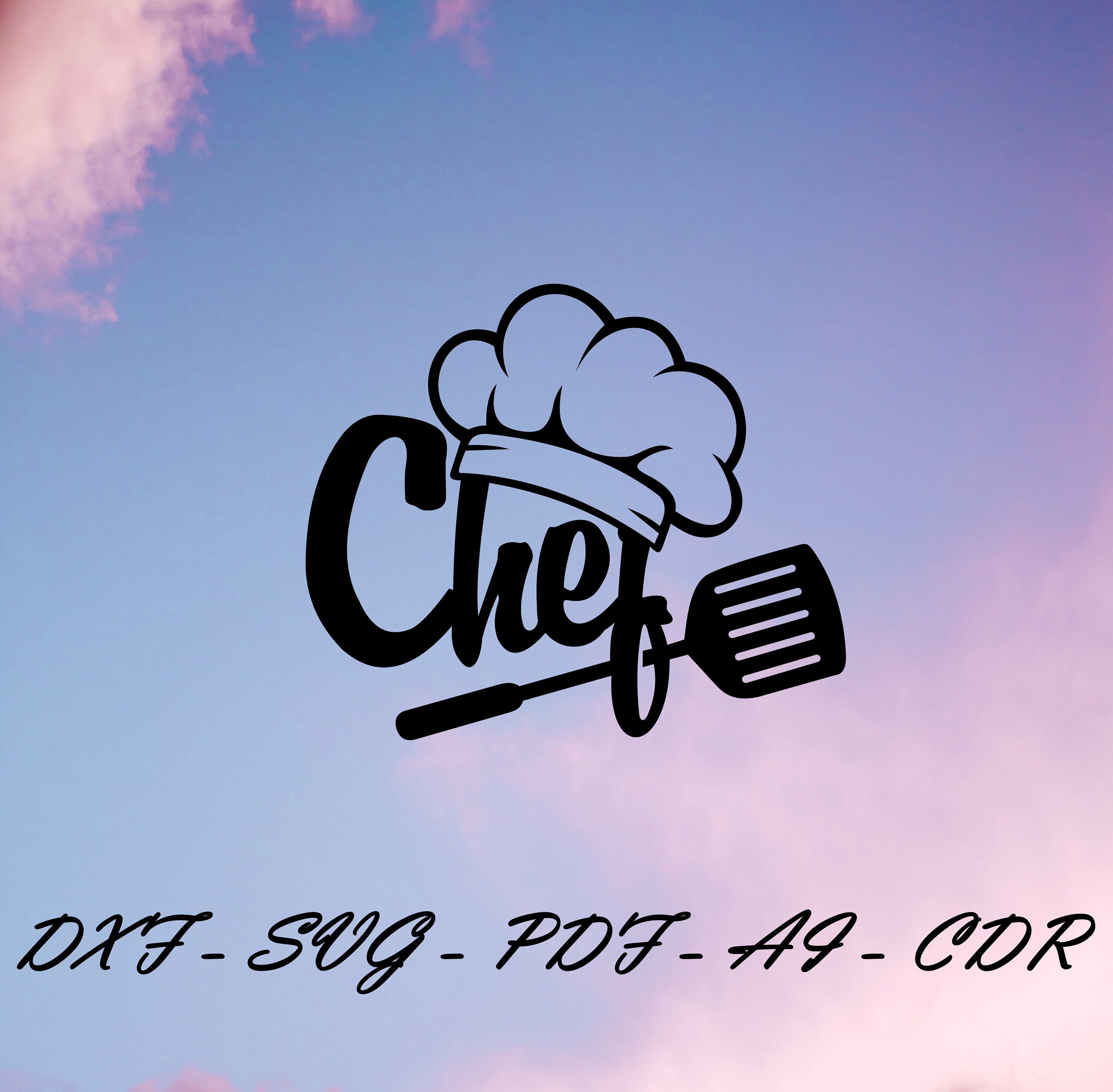 Chef, Kitchen, Home Decoration Cut Svg Dxf File Wall Sticker Pdf ...