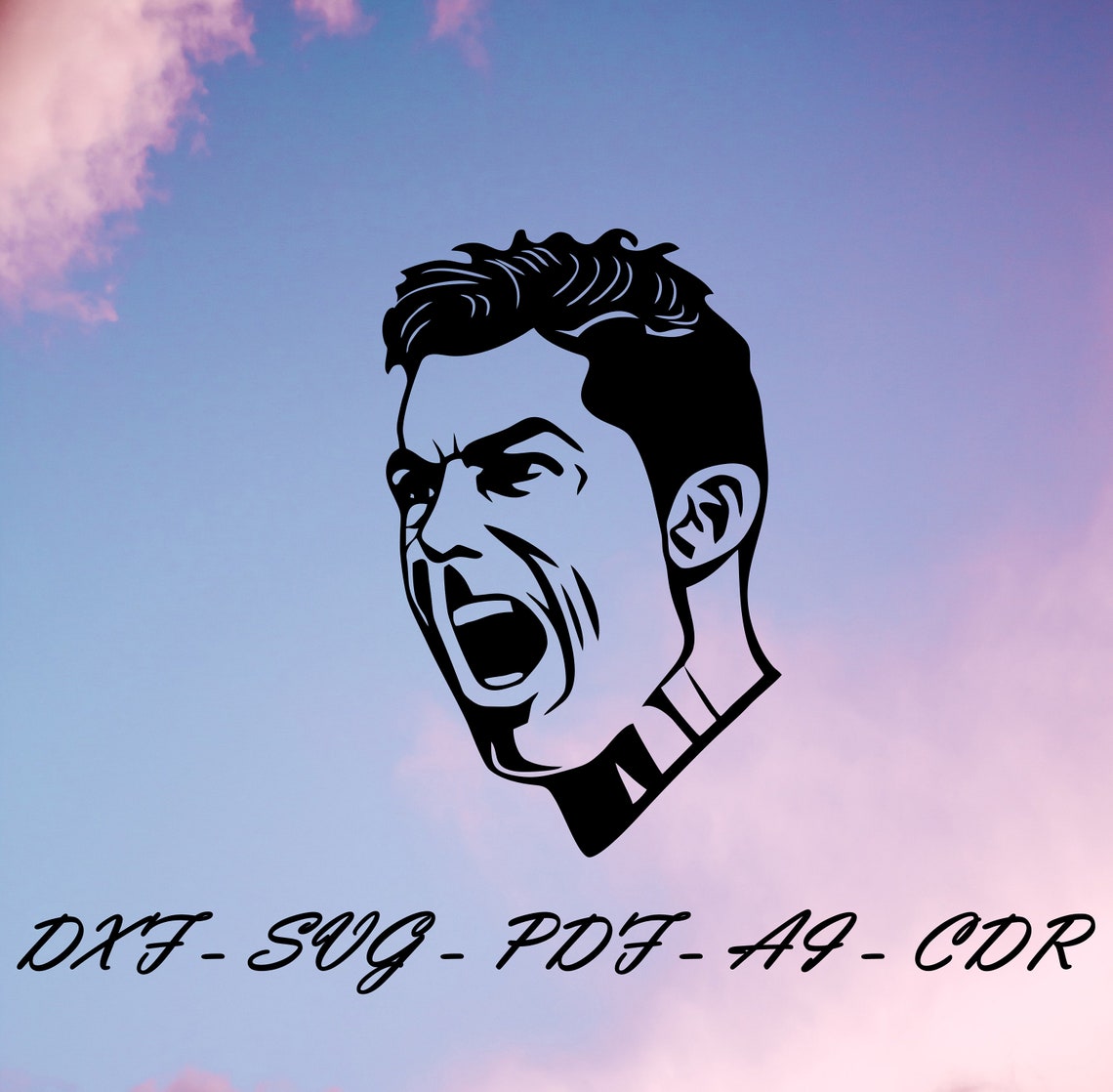 Cristiano Ronaldo Svg, Cr7 Madrid Cut Svg Dxf File Wall Sticker Pdf ...