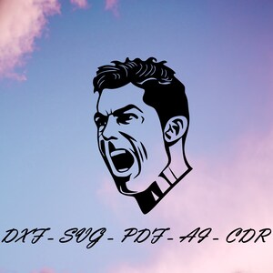 Cristiano Ronaldo Svg, Cr7 Madrid Cut Svg Dxf File Wall Sticker Pdf ...