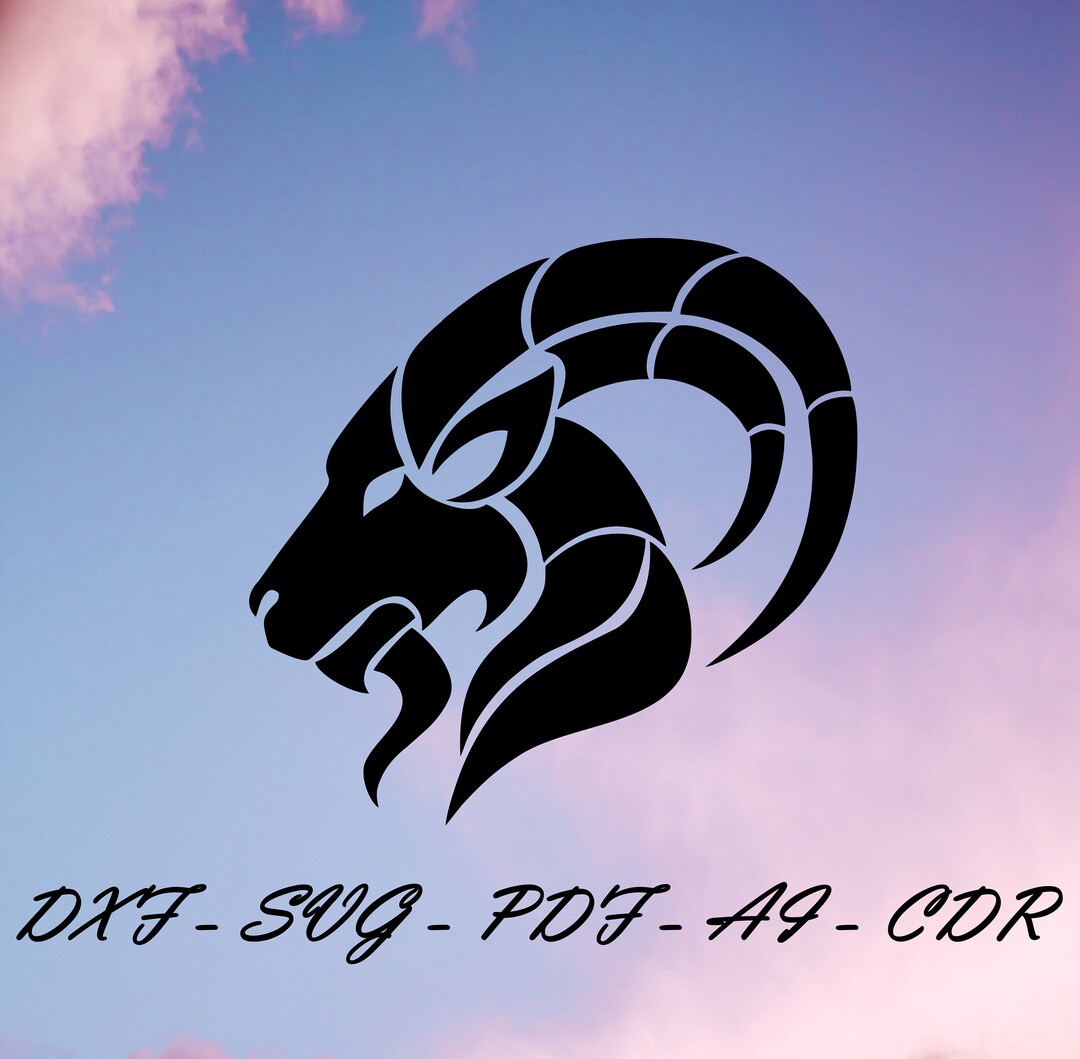 Goat Head Cut Svg Dxf File Wall Sticker Pdf Silhouette Template Cnc ...