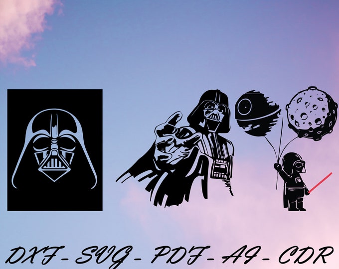 Darth Vader Head. DXF SVG File for Plasma, Laser, Water Jet Vinyl ...