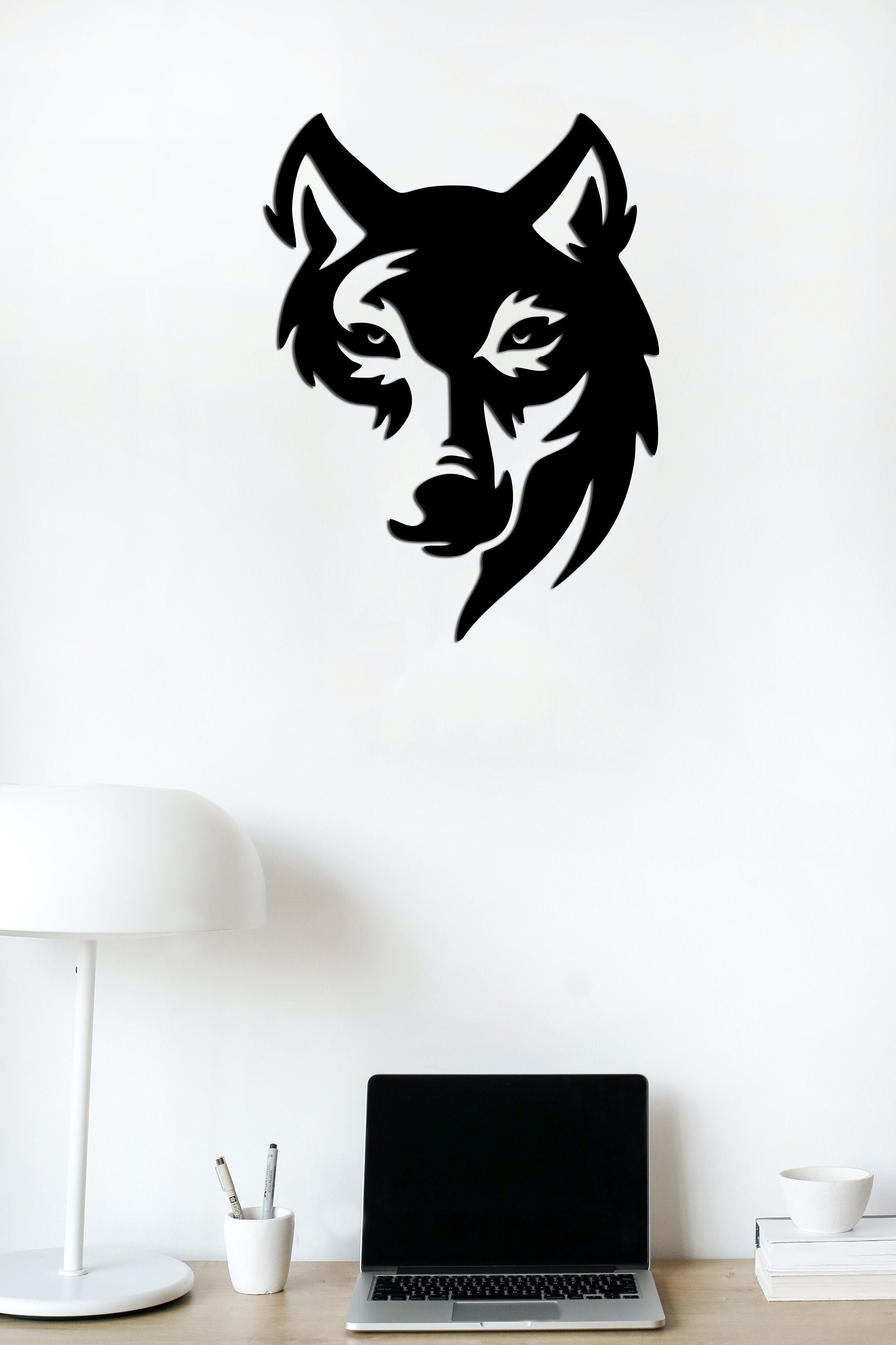 Wolf Head Cut Svg Dxf File Wall Sticker Pdf Silhouette Template Cnc ...