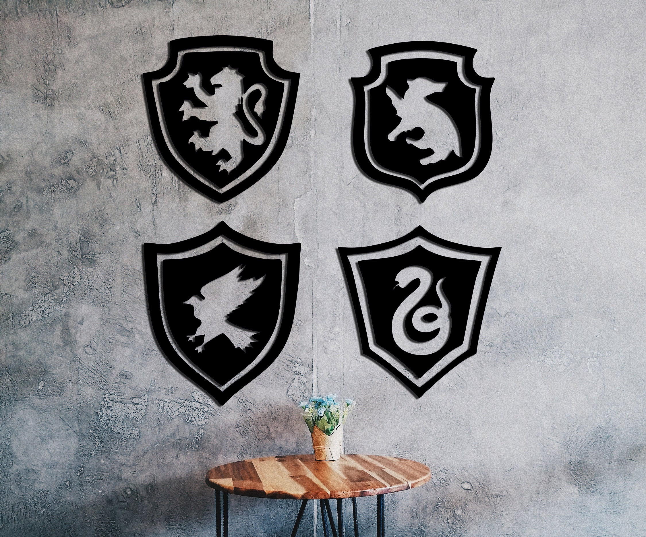 House Crests Cut Svg Dxf File Wall Sticker Pdf Silhouette - Etsy