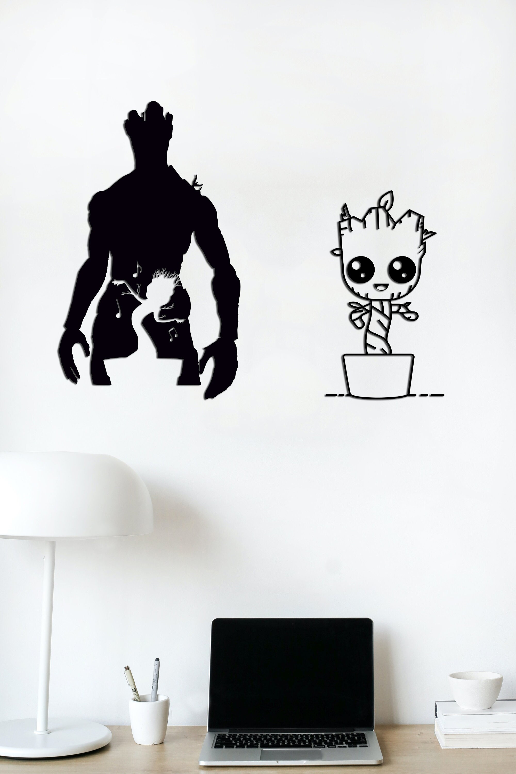 Groot Packet 2 Pieces Cut Svg Dxf File Wall Sticker Pdf Silhouette ...