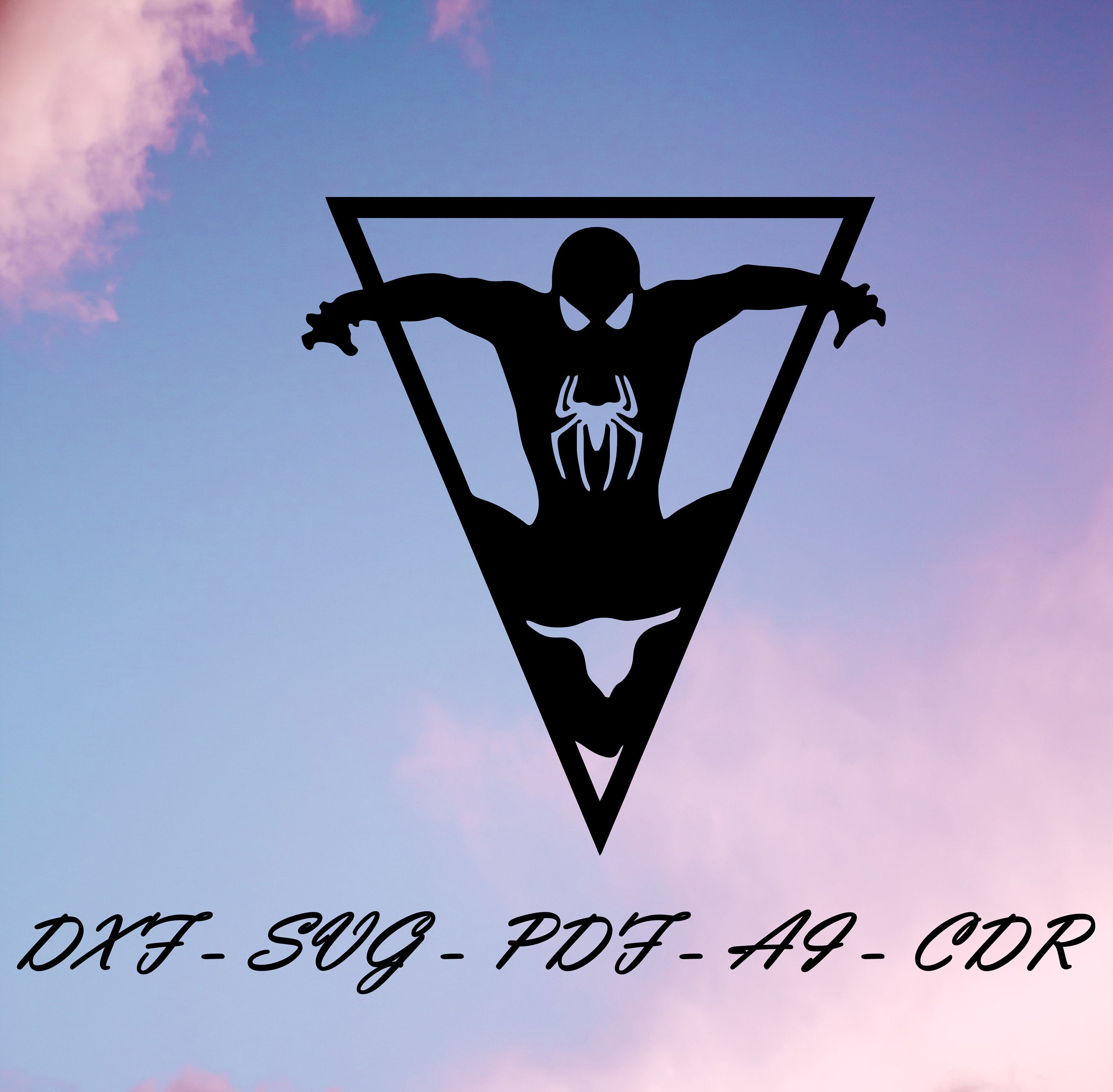 Spiderman Cut Svg Dxf File Wall Sticker Pdf Silhouette Template Cnc ...
