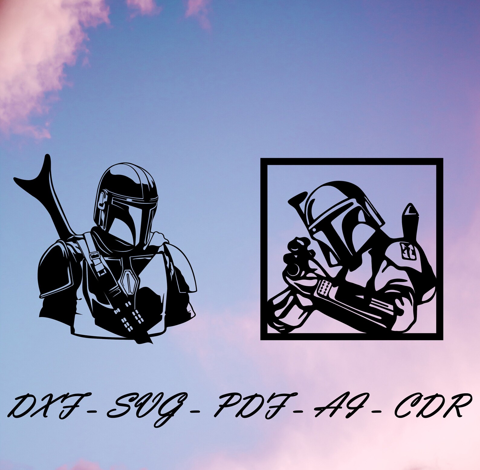 The Mandalorian Svg, Star Wars Cut Svg Dxf File Wall Sticker Pdf ...