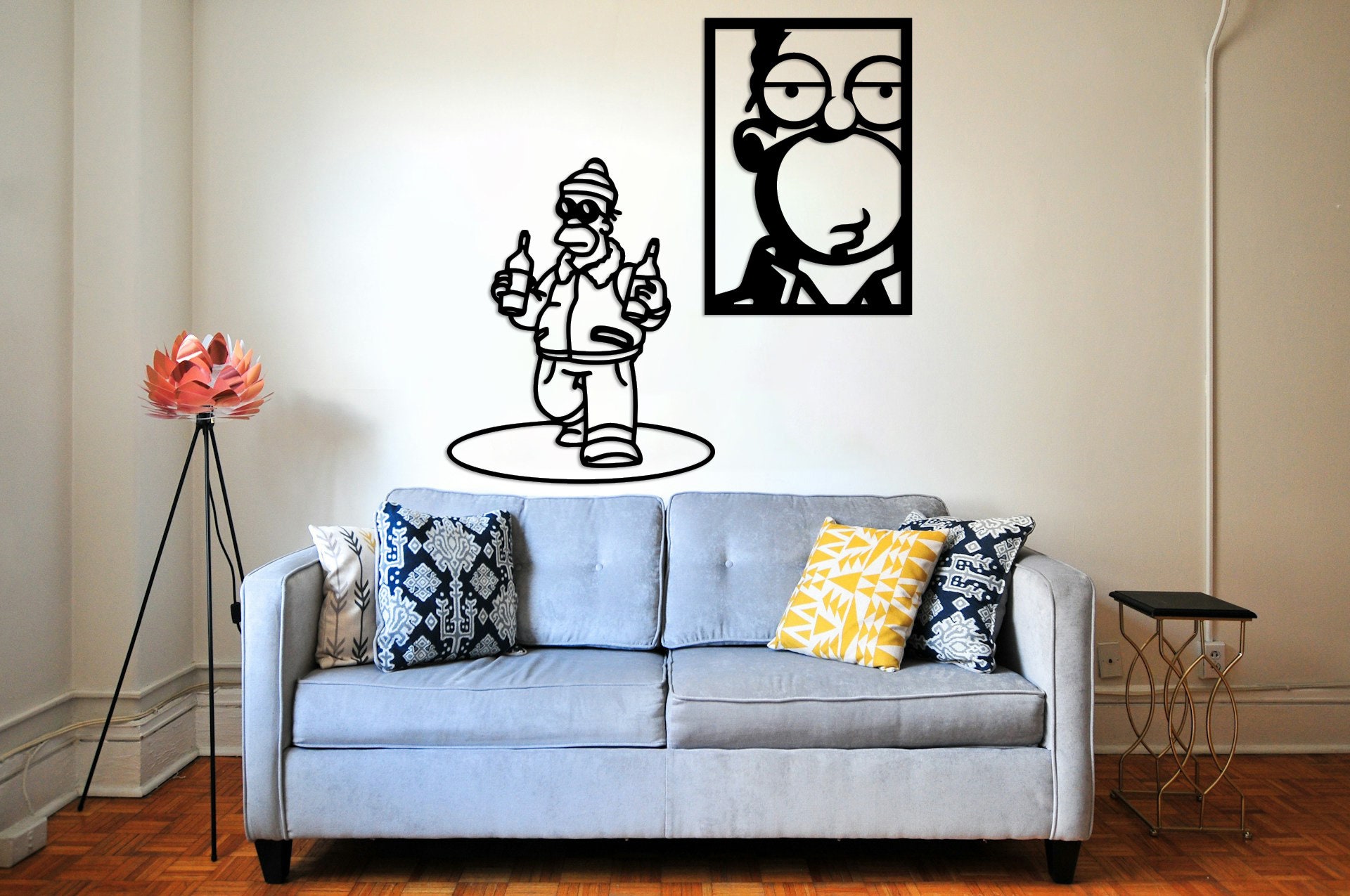 Homer Simpson Cut Svg Dxf File Wall Sticker Pdf Silhouette Template Cnc ...