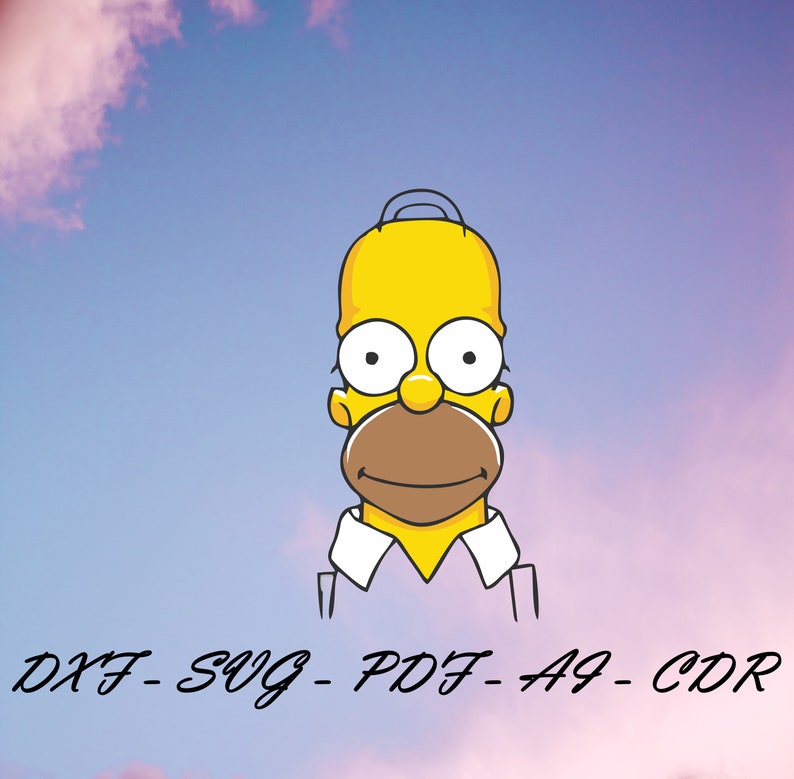 Homer Simpson Front Logo Cut Svg Dxf File Wall Sticker Pdf Silhouette ...