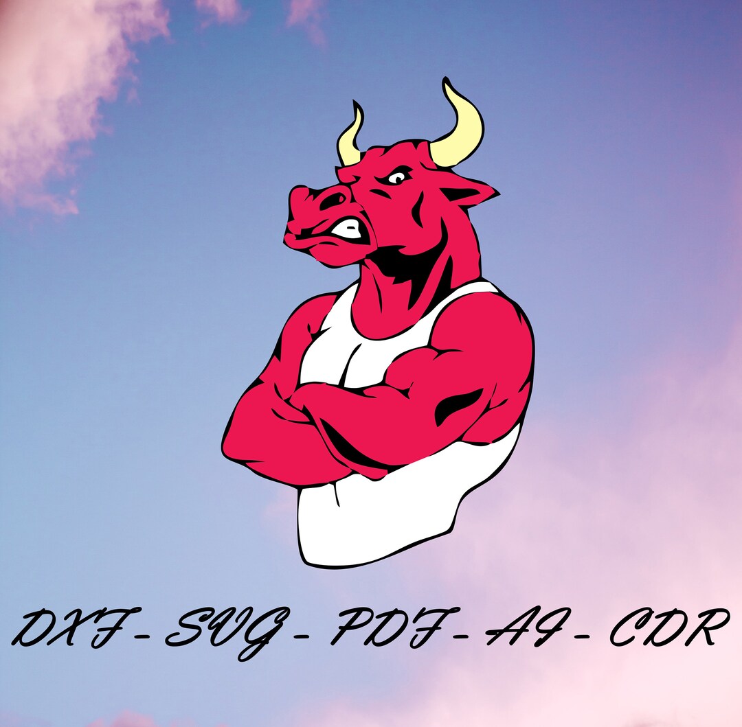 Angry Bull Cut Svg Dxf File Wall Sticker Pdf Silhouette Template Cnc ...
