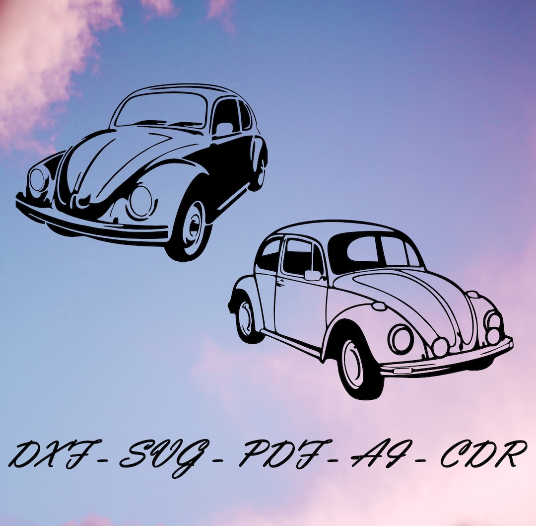 Classic Cars Svg Cut Svg Dxf File Wall Sticker Pdf Silhouette Template ...