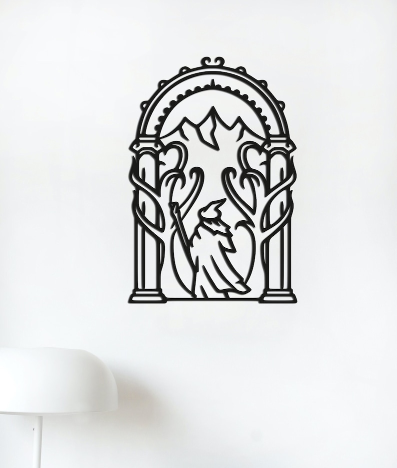 Door of Durin LOTR Gandalf Cut Svg Dxf File Wall Sticker Pdf Silhouette ...