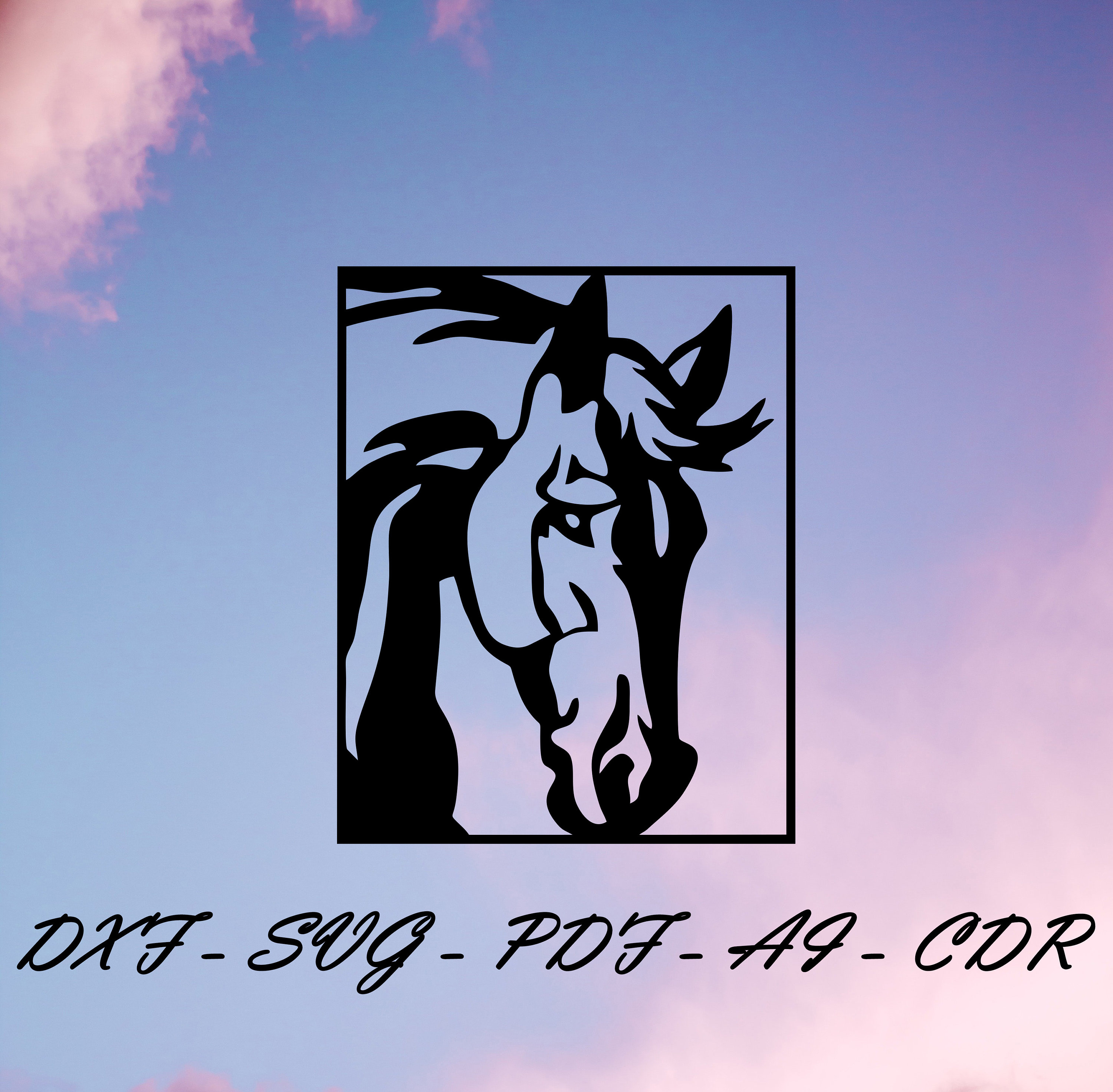 Pferd Gesicht svg plotterdatei svg dxf datei wandsticker pdf silhouette ...