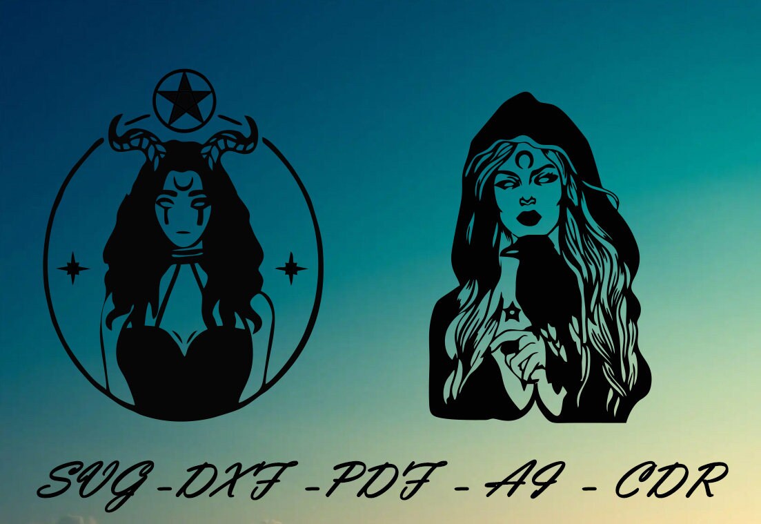 Bruja svg, Magia svg, gótico svg corte svg dxf archivo pegatina de ...