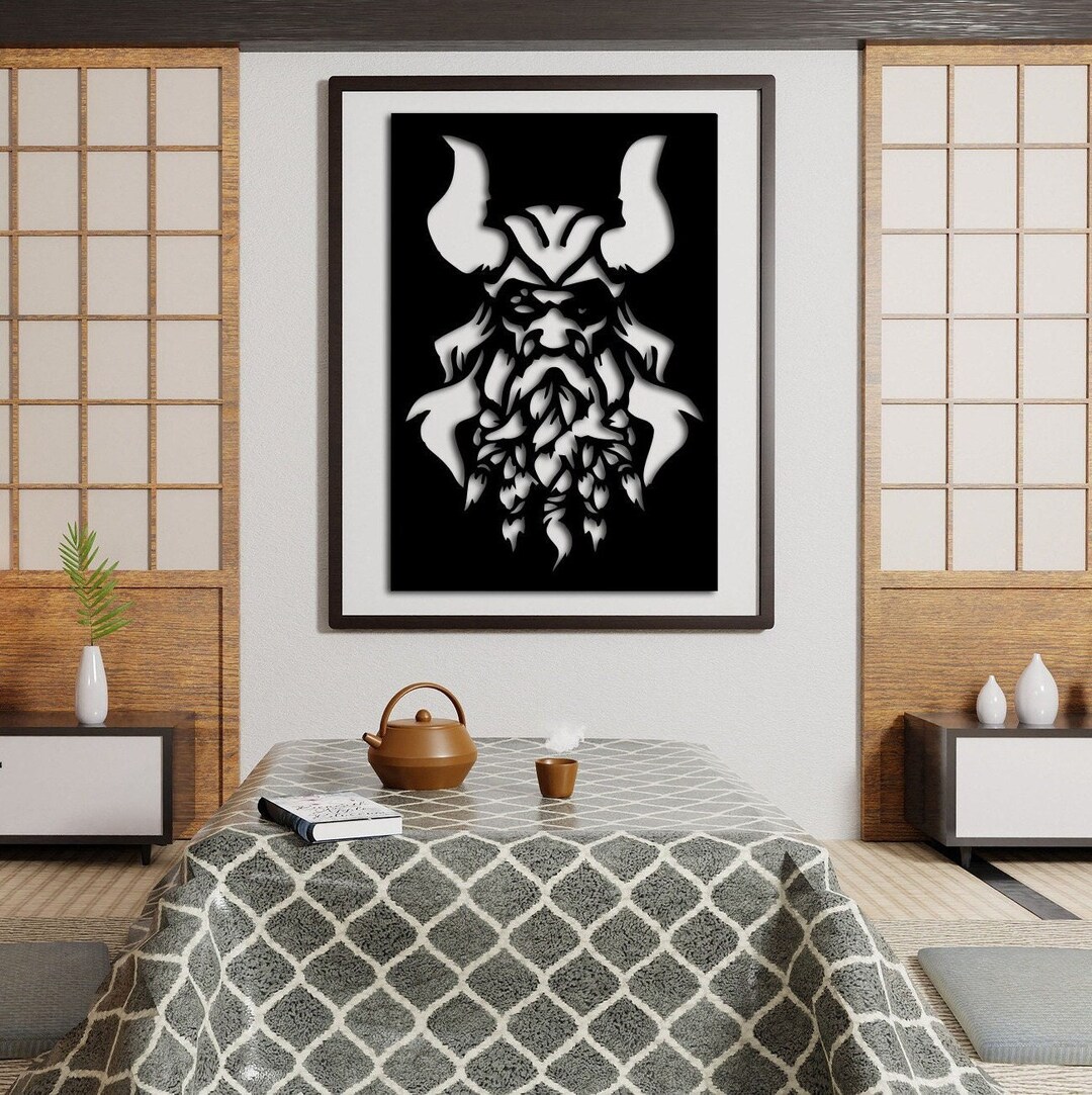 Odin, Scandinavian Mythology, Viking Cut Svg Dxf File Wall Sticker Pdf ...