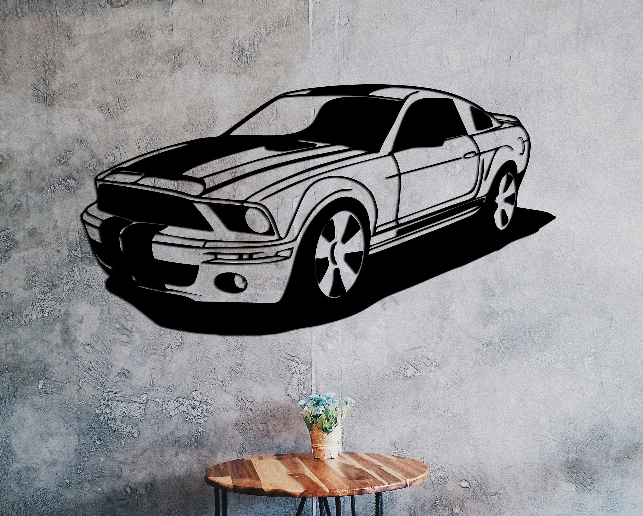 Ford Mustang Svg Cut Svg Dxf File Wall Sticker Pdf Silhouette Template ...