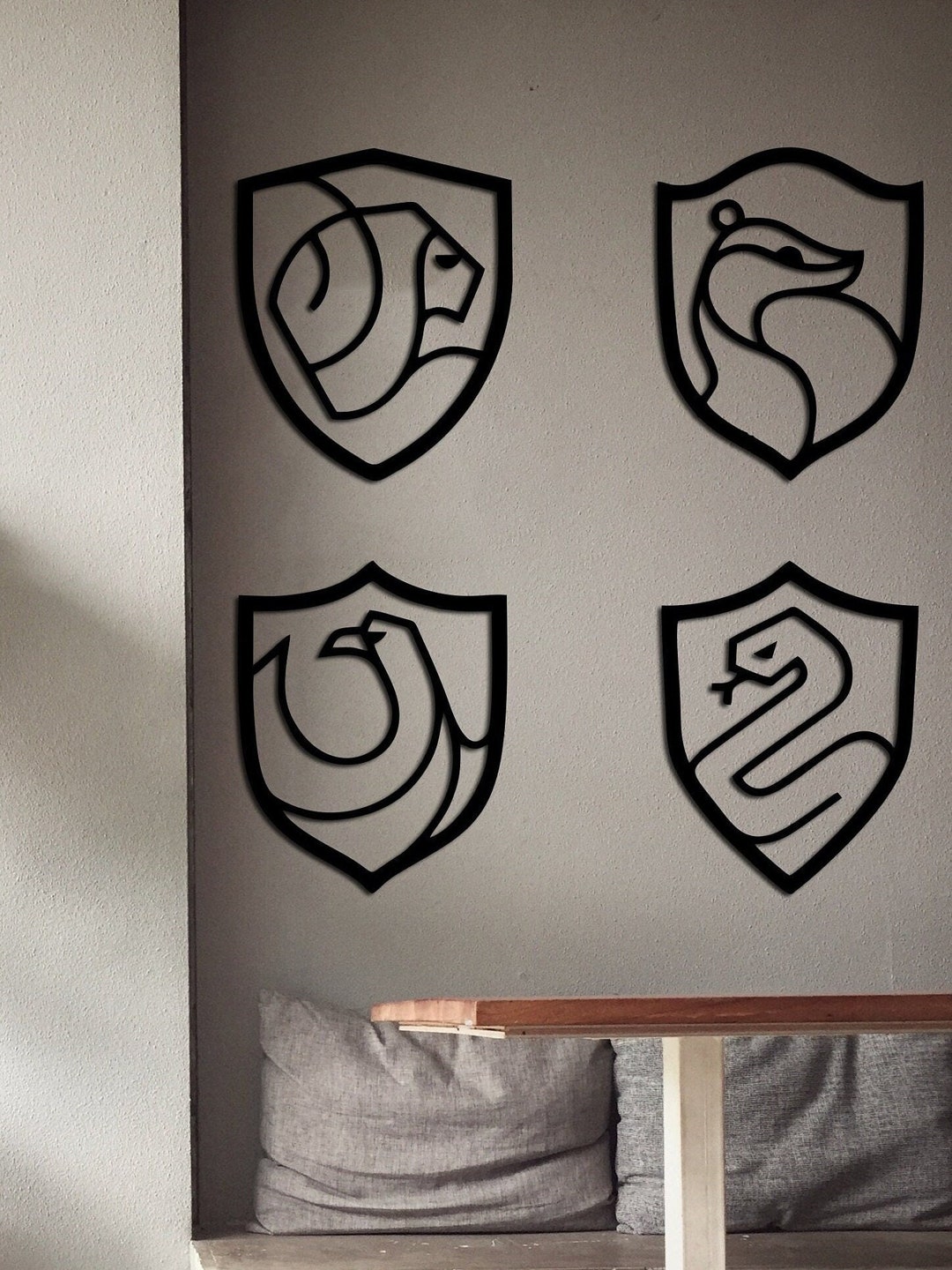 House Crests Cut Svg Dxf File Wall Sticker Pdf Silhouette Template Cnc ...