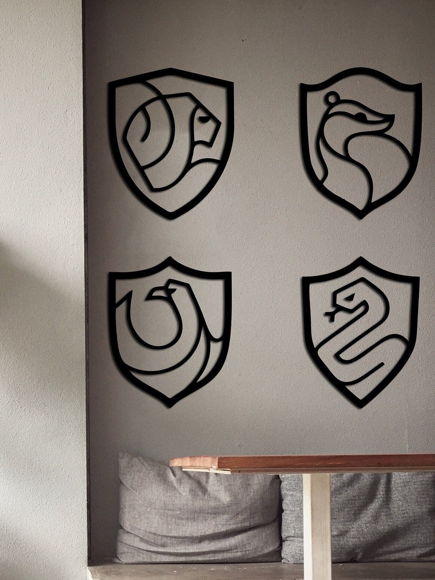 House Crests Cut Svg Dxf File Wall Sticker Pdf Silhouette Template Cnc ...