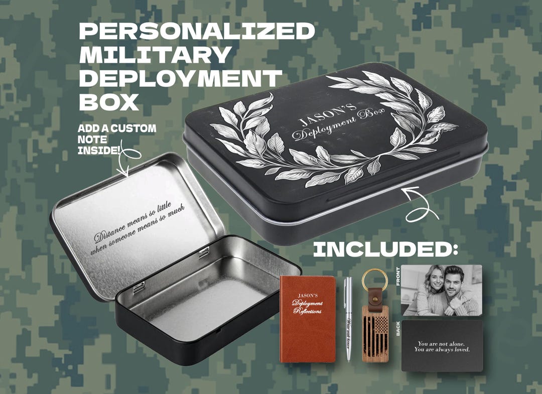 Personalized Military Stash Box | Custom Deployment Gift With Journal ...