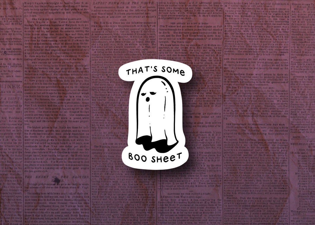 Funny Ghost Sticker, Halloween Stickers, Spooky Season, Boo Sheet ...