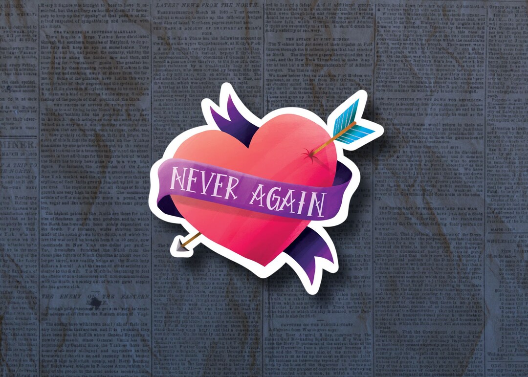 Never Again Sticker, Cute Sticker, Funny Sticker, Meme Sticker, Laptop ...