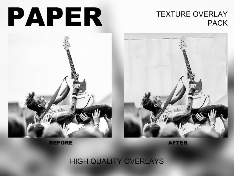 12 PAPER TEXTURE OVERLAYS, Photoshop Texture Pack, Photo Overlays ...